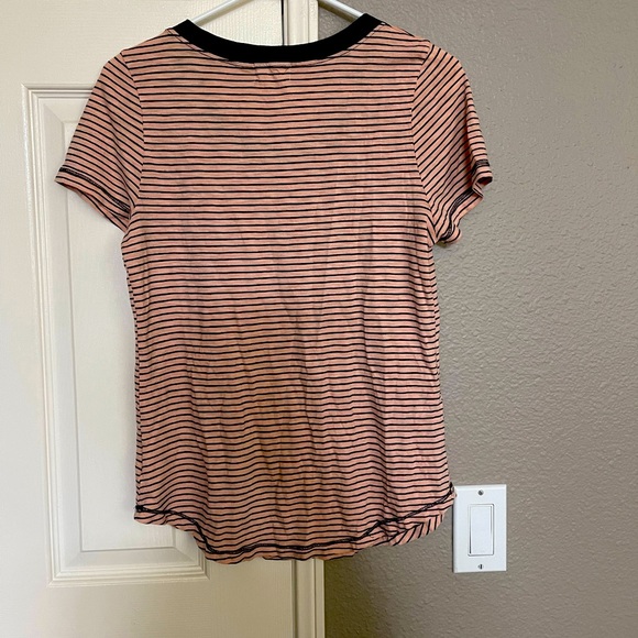 T.La | Tops | Tla Made For Anthropologie Pink And Black Striped Shirt ...